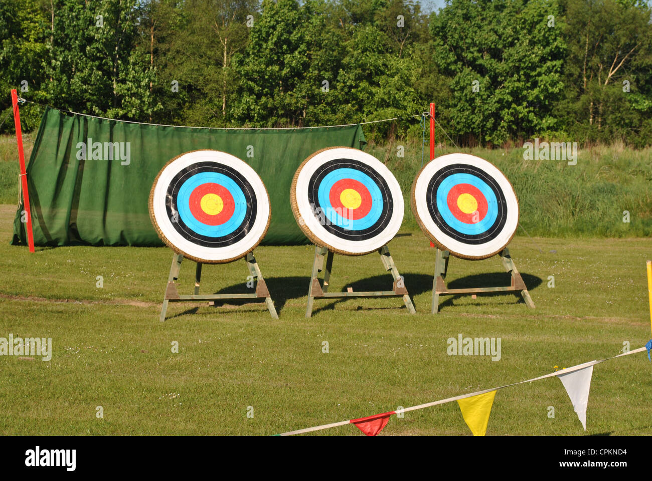 colorful archery targets for bow and arrows Stock Photo - Alamy