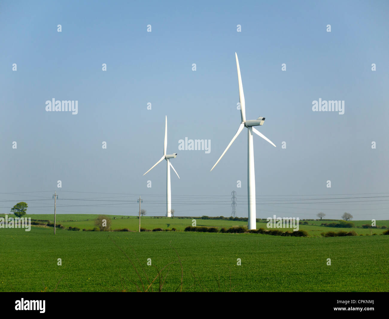 Two 2.75MW wind turbines in farmland at Elwick near Hartlepool Co ...