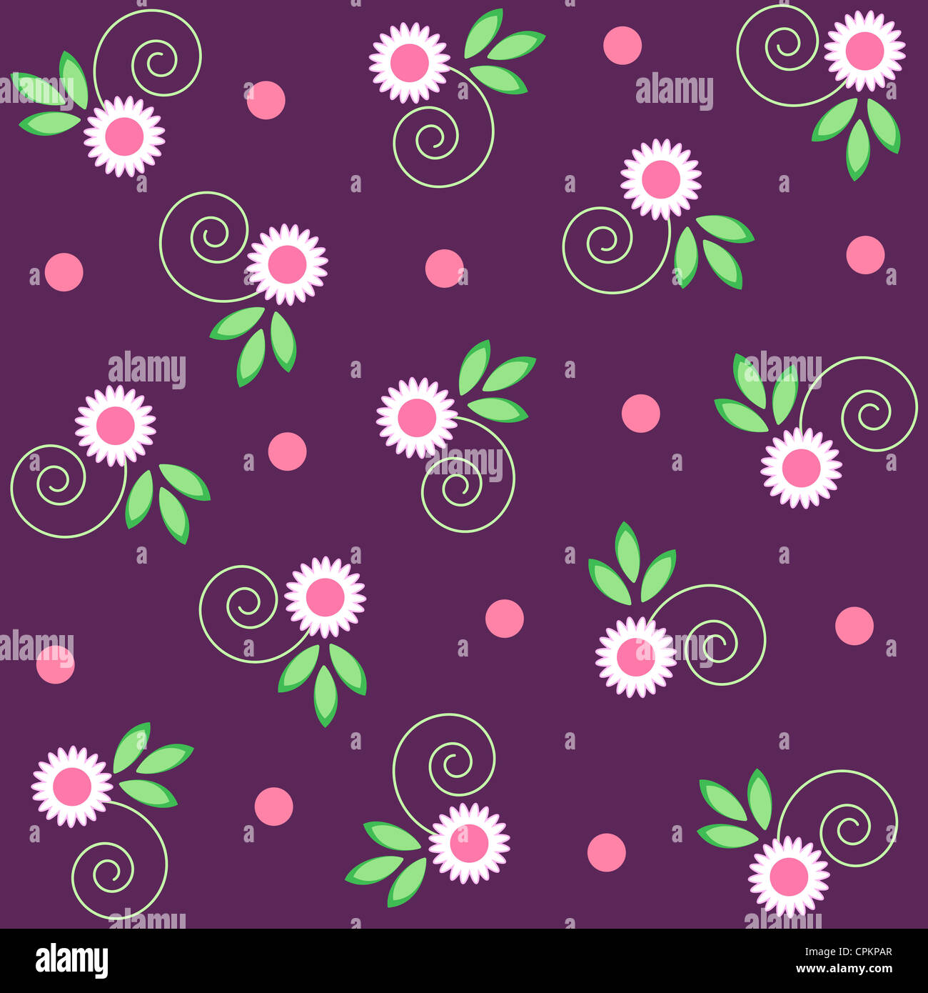 Floral design and leaves pattern on purple Stock Photo - Alamy