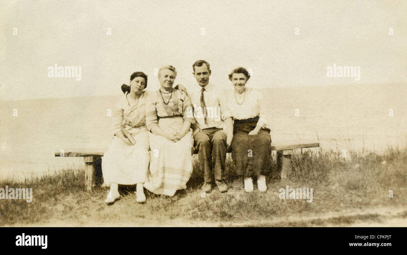 Circa 1905 photograph, family photo on the beach in Ocean Bluff-Brant ...