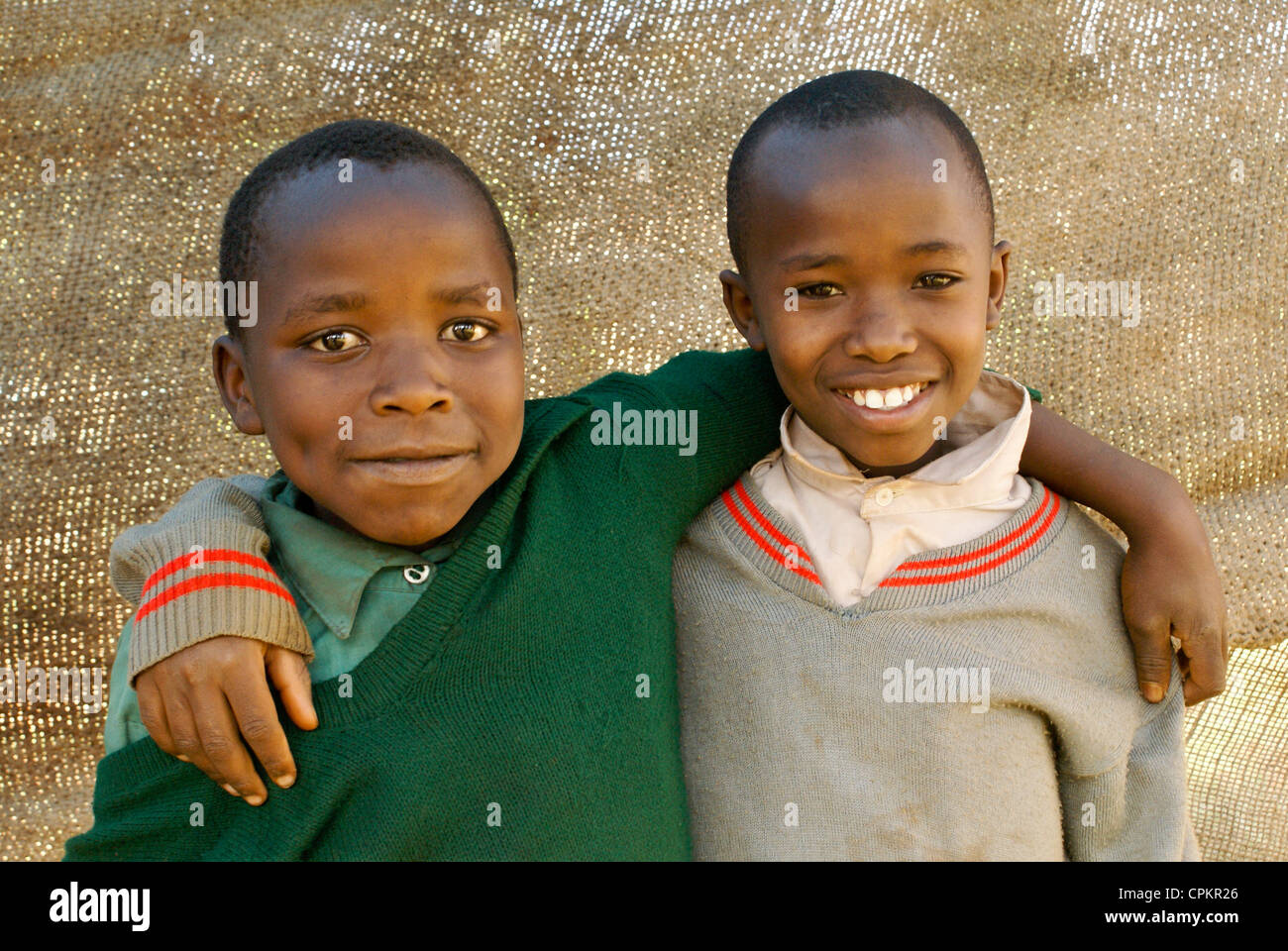 Portrait of two young boys in Kenya Stock Photo - Alamy