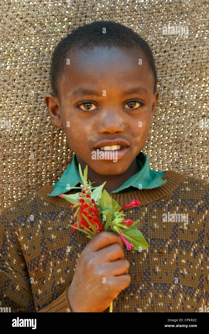 Portrait of young boy in Kenya Stock Photo - Alamy