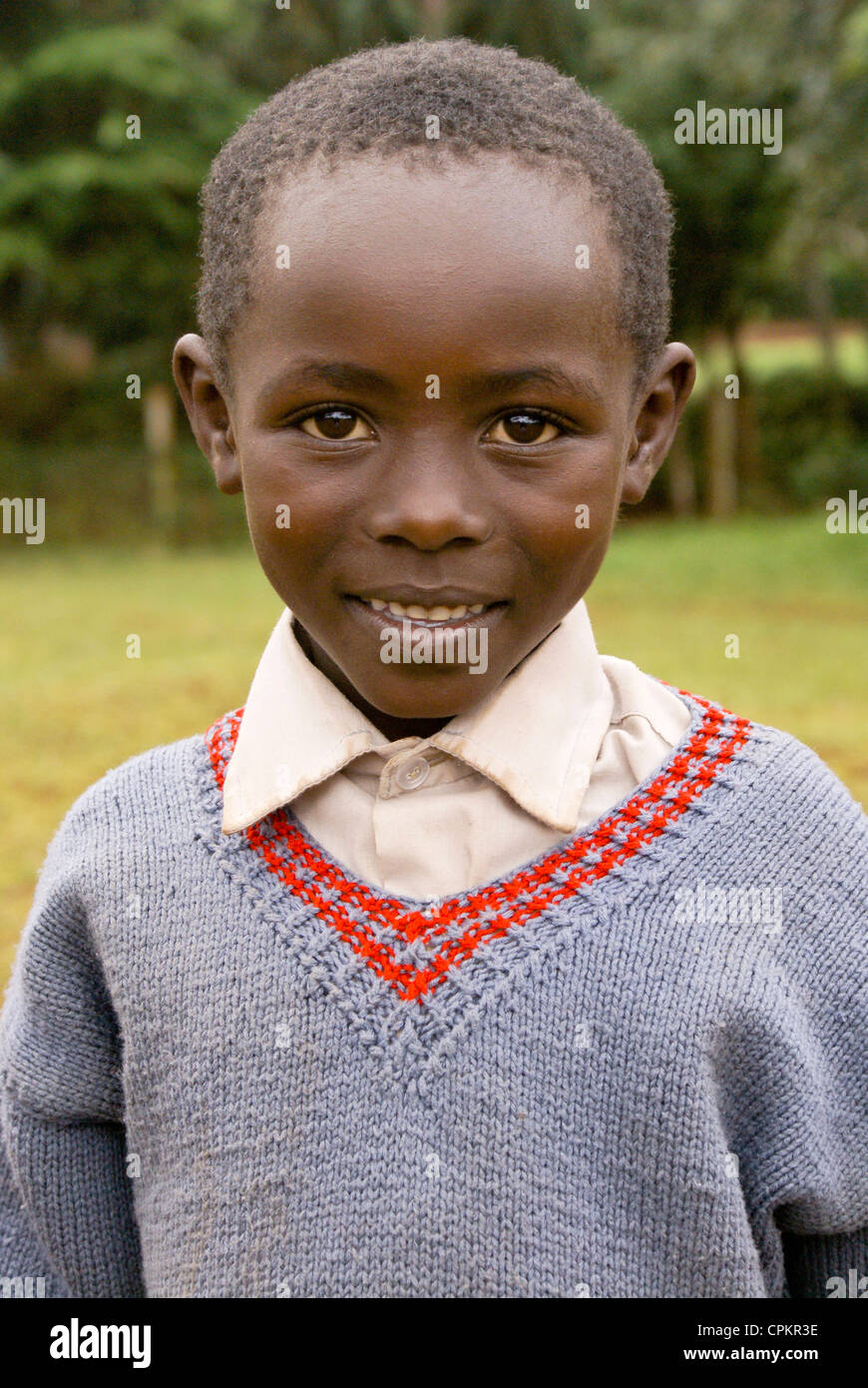 Portrait of young boy in Kenya Stock Photo - Alamy