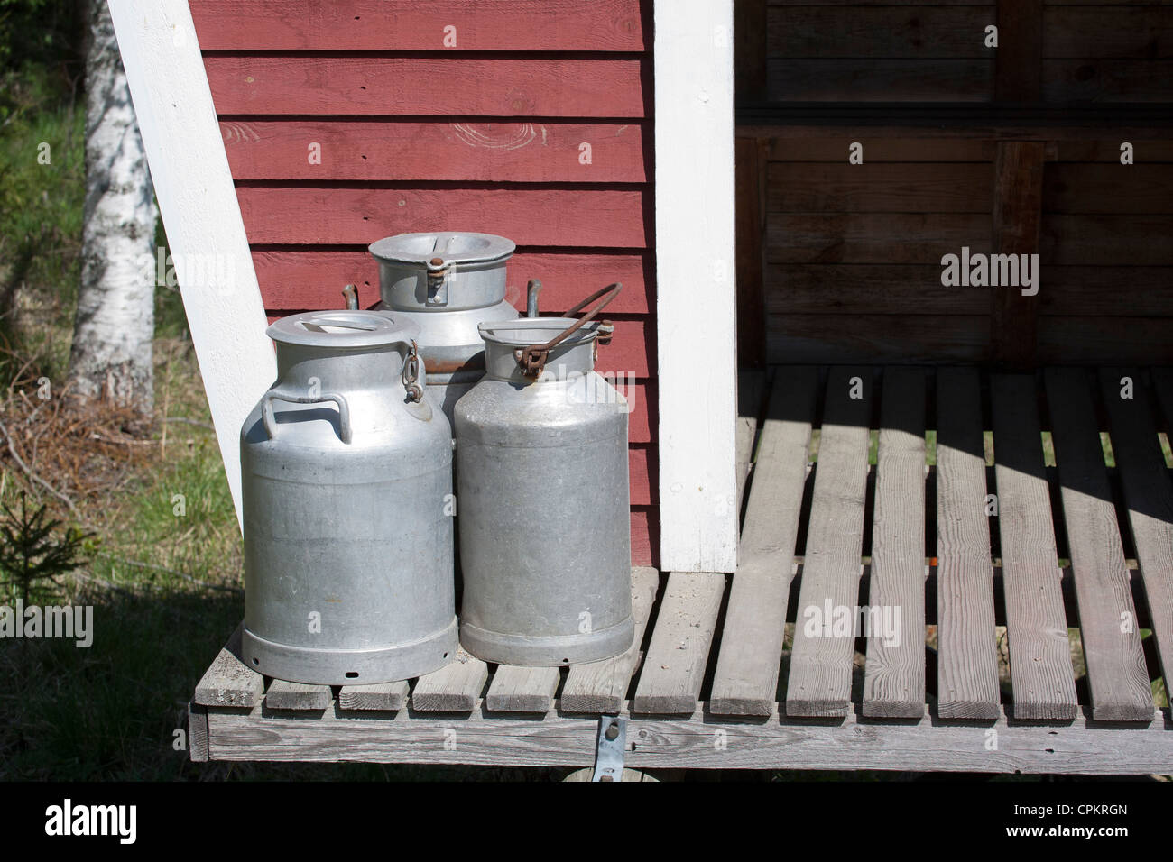 Metal milk containers hi-res stock photography and images - Alamy