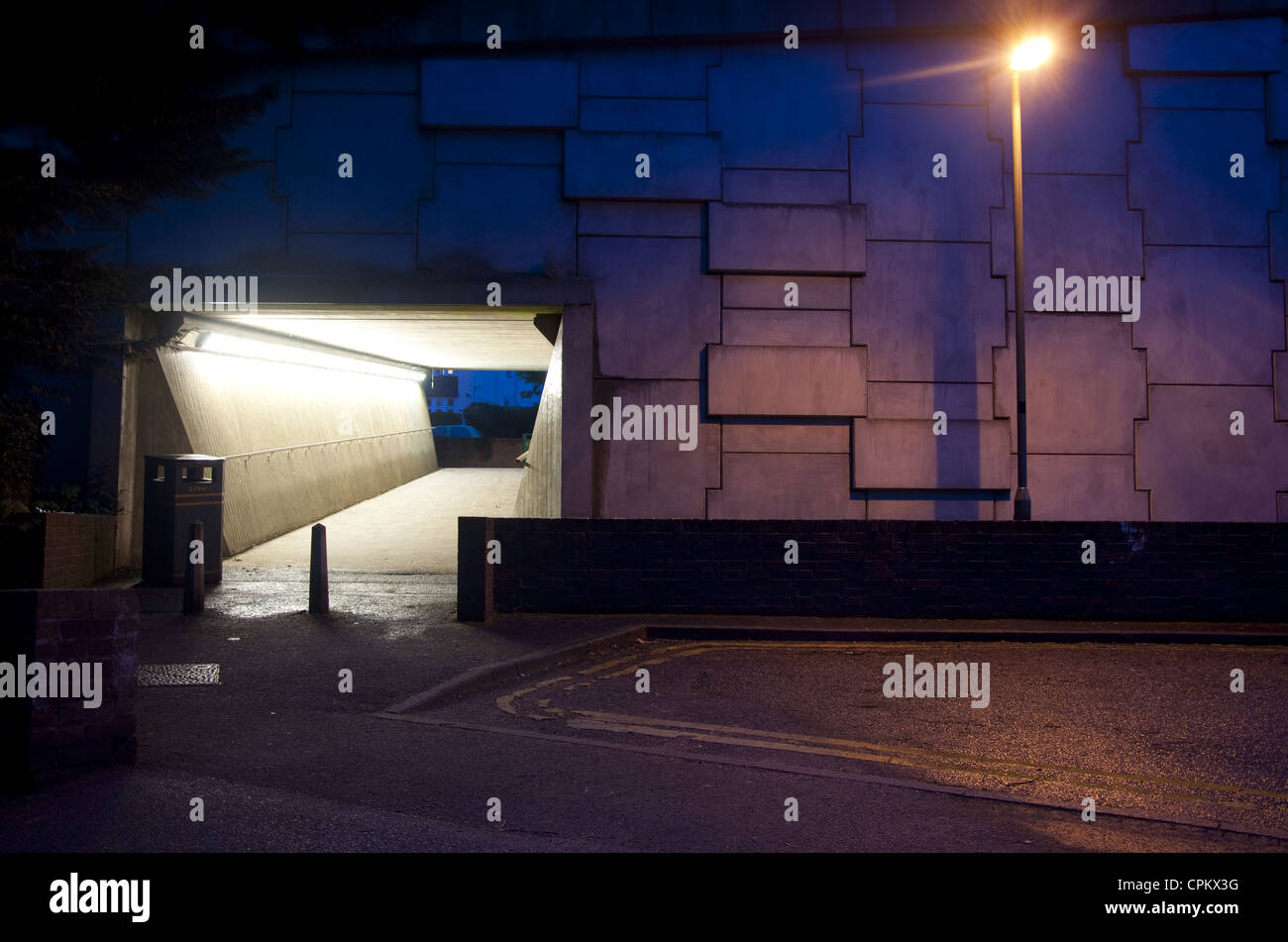 A pedestrian subway at night Stock Photo - Alamy