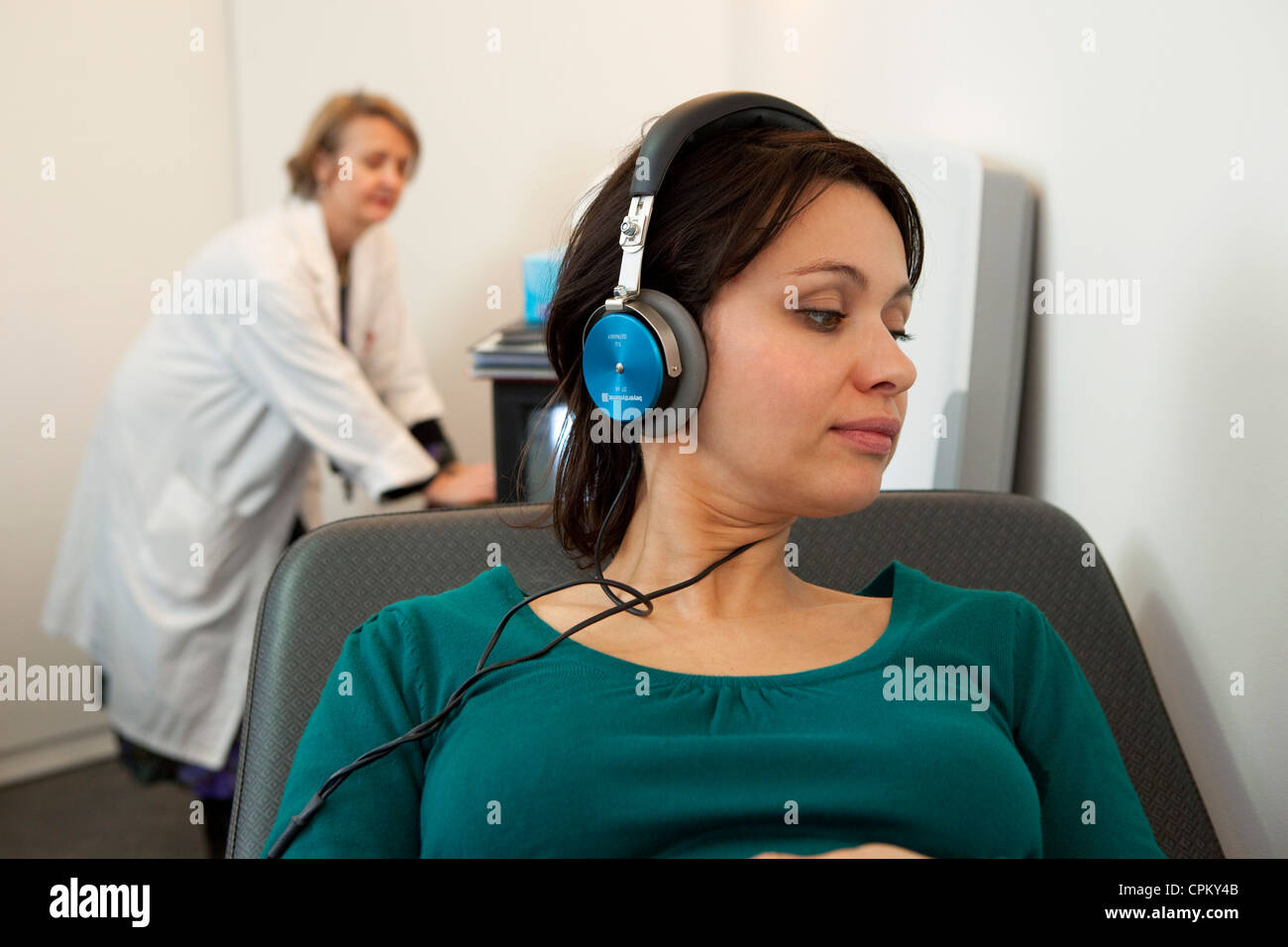 Audiometry test woman hi-res stock photography and images - Alamy