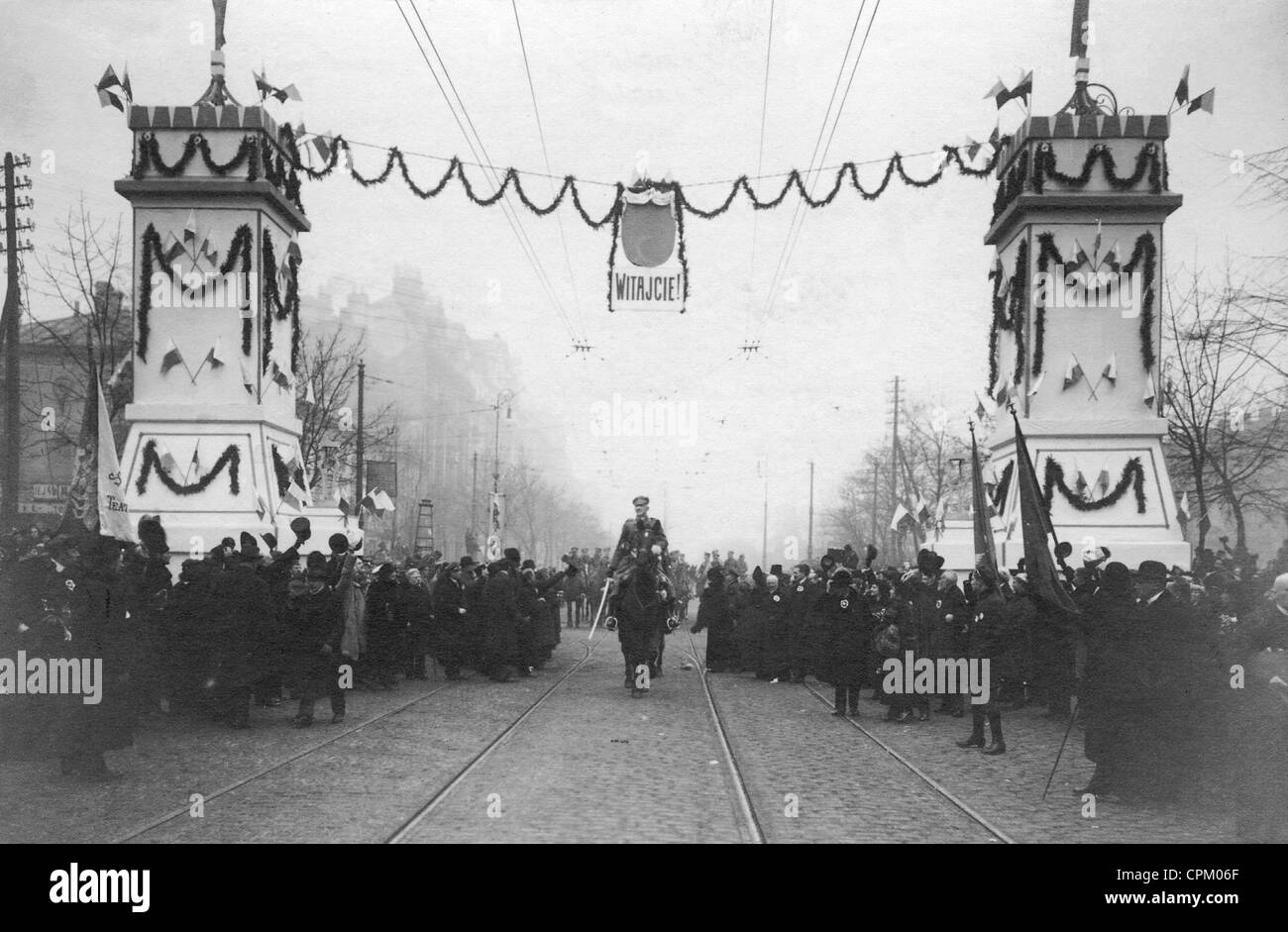 Entry of the Polish Legion in Warsaw, 1917 Stock Photo - Alamy