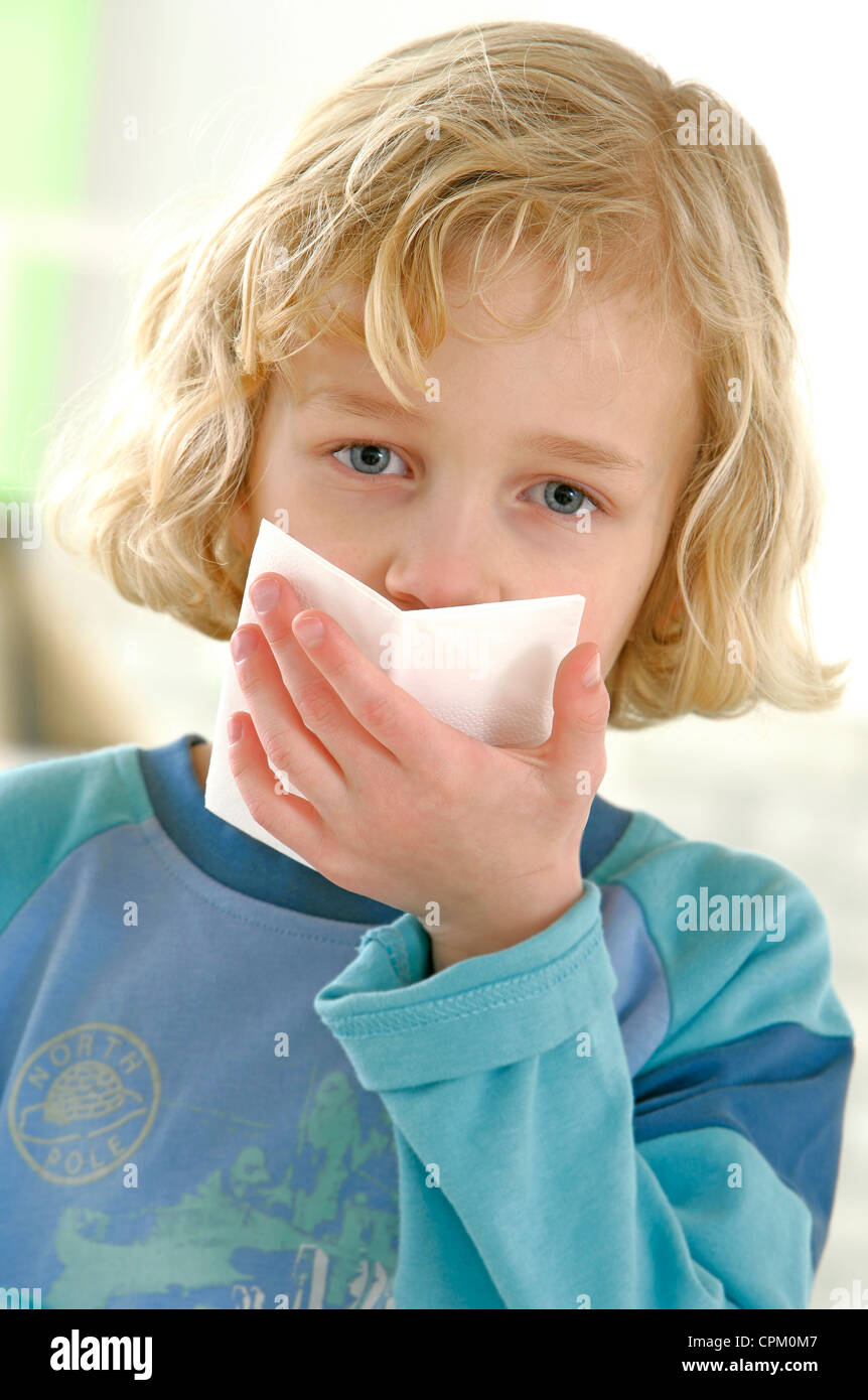 CHILD WITH RHINITIS Stock Photo - Alamy