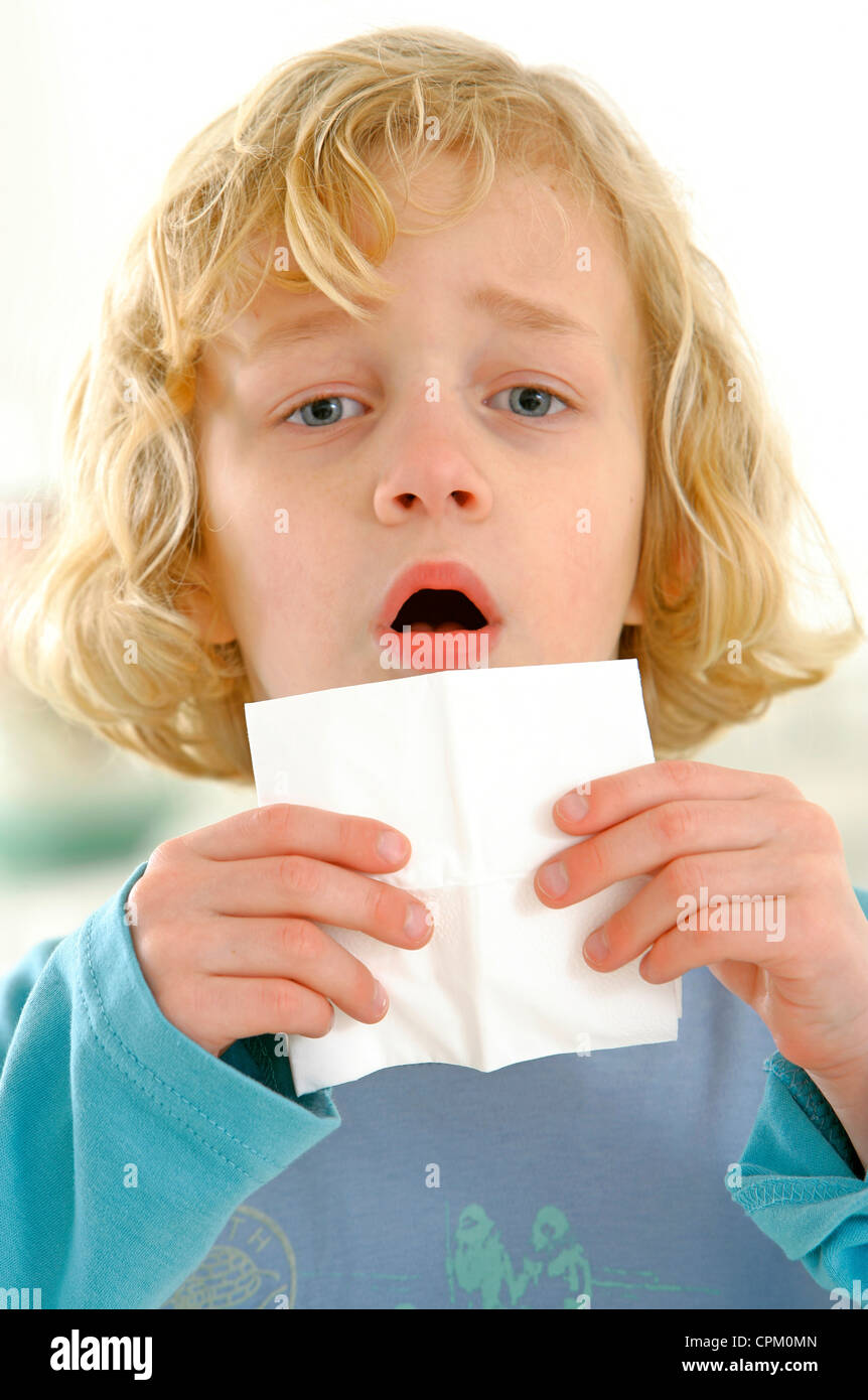 CHILD WITH RHINITIS Stock Photo - Alamy