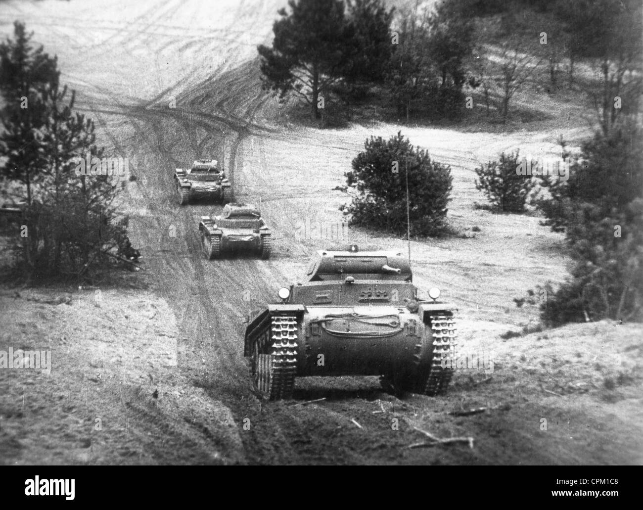 Exercise march of Panzer II of the Wehrmacht, 1938 Stock Photo - Alamy