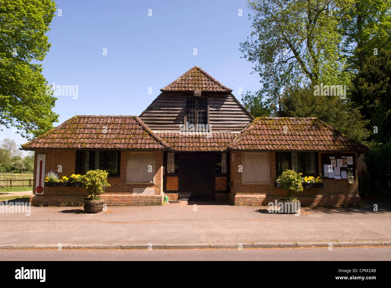 Village Hall in the rural village of Chawton, Hampshire, UK Stock Photo ...