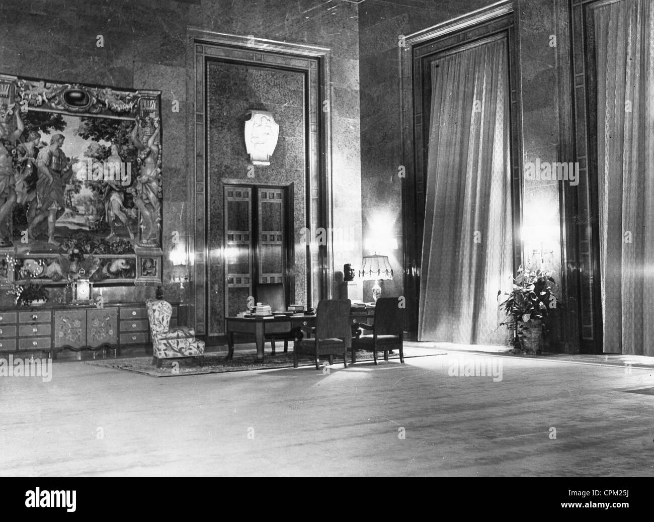 The study of Adolf Hitler in the Reich Chancellery in Berlin, 1939 ...