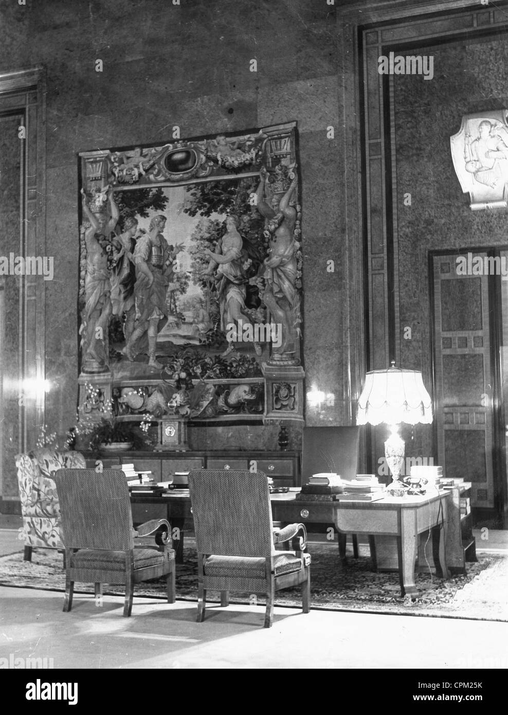 The study of Adolf Hitler in the Reich Chancellery in Berlin, 1939 ...