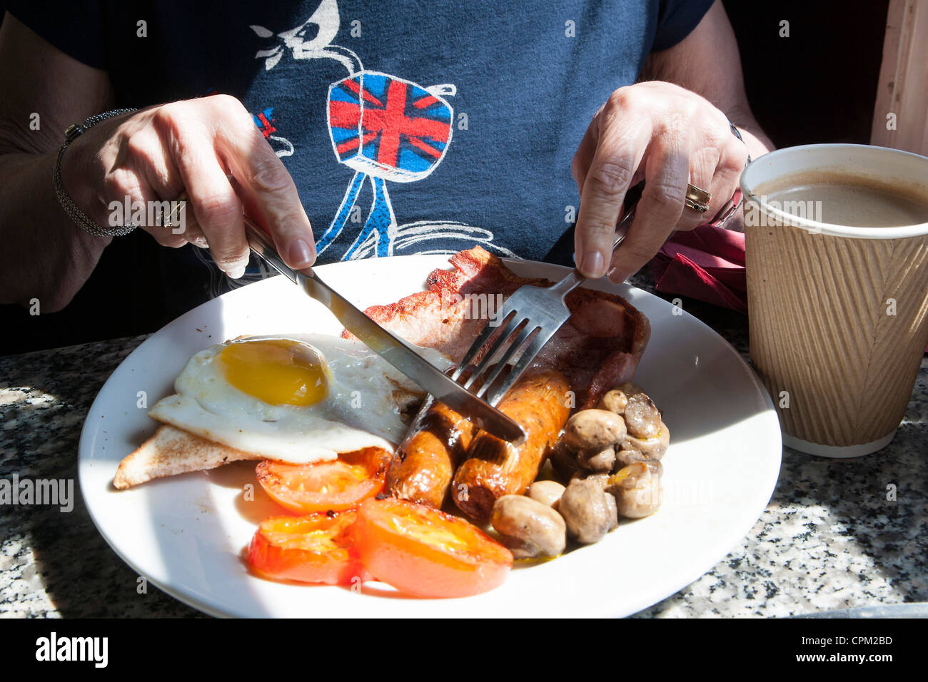 Full english breakfast cafe eating hi-res stock photography and images ...