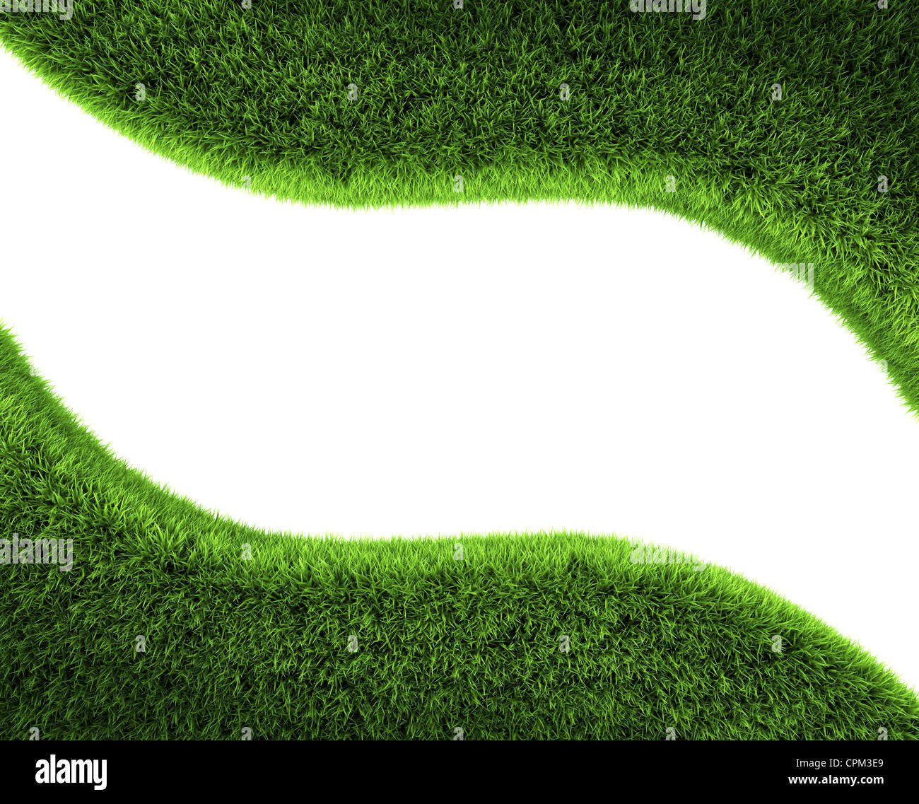 Grass wave frame isolated on white background. 3d render Stock Photo ...