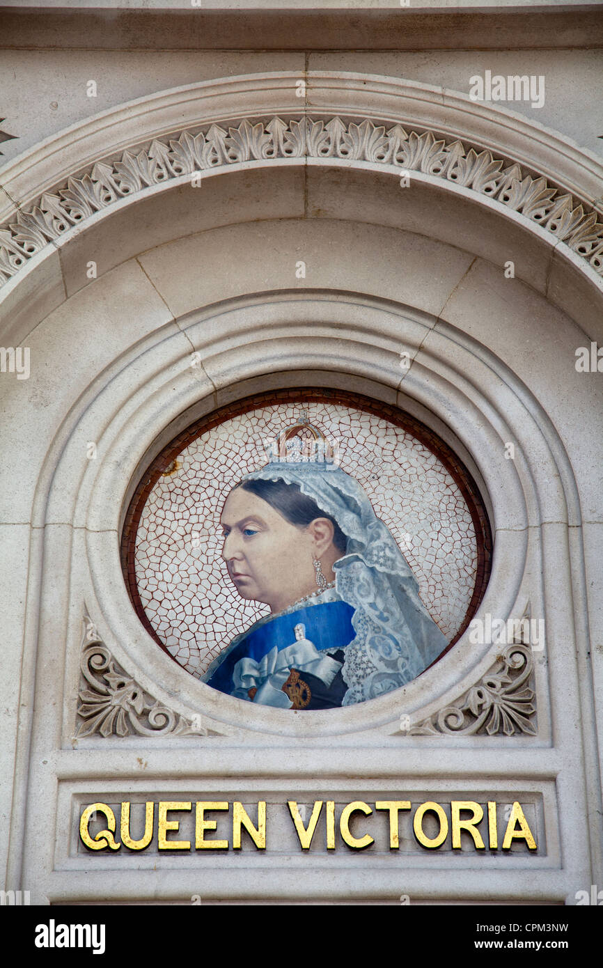 Artwork of Queen Victoria on Brighton Clock Tower - UK Stock Photo - Alamy
