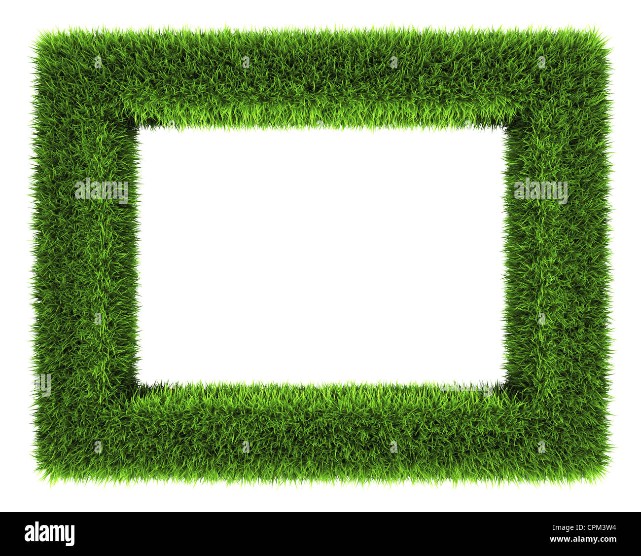 Grass frame isolated on white background. 3d render Stock Photo - Alamy