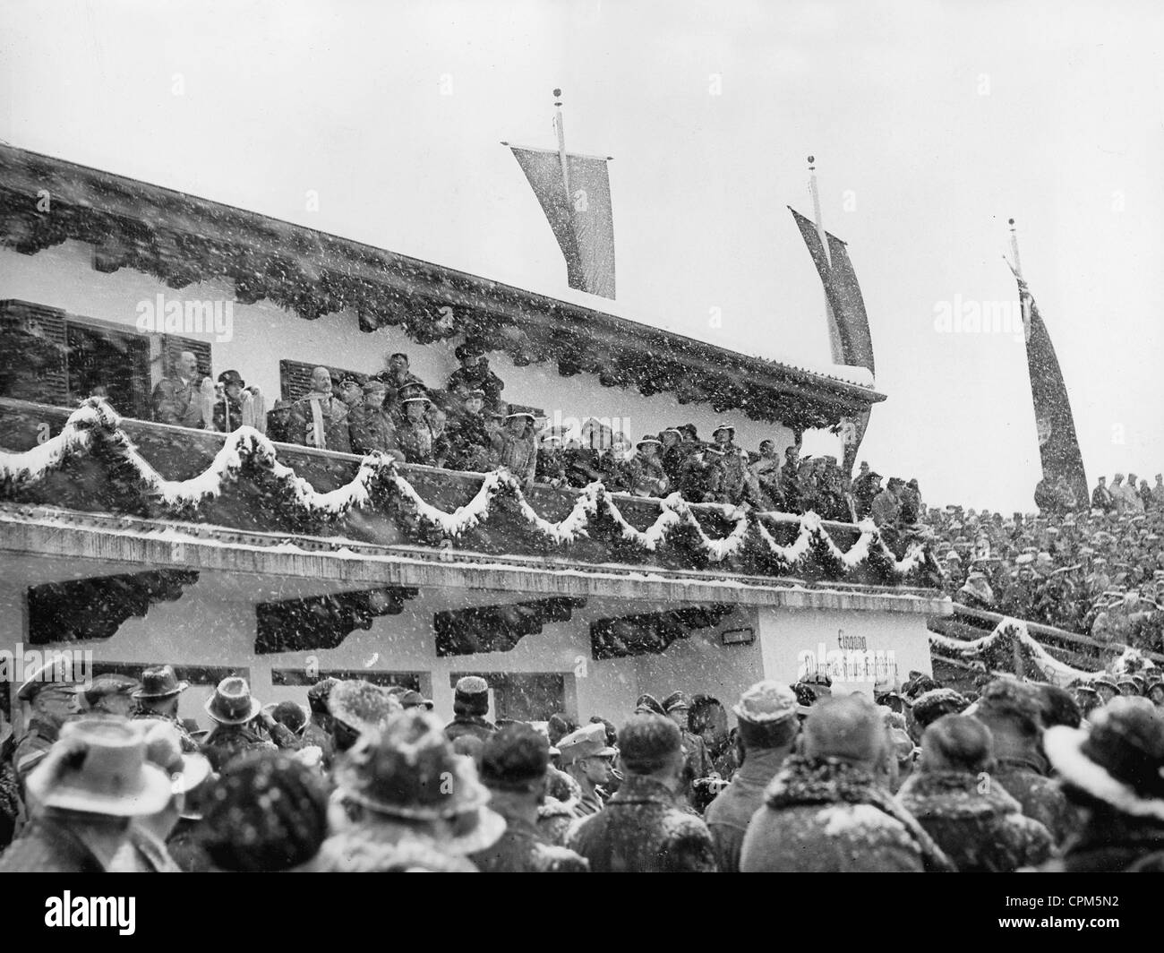 Adolf Hitler opens the Olympic games in Garmisch-Partenkirchen, 1936 ...