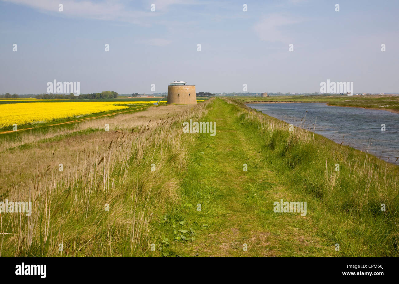 Coastal footpath Hollesley Bay, Alderton, Suffolk, England Stock Photo ...