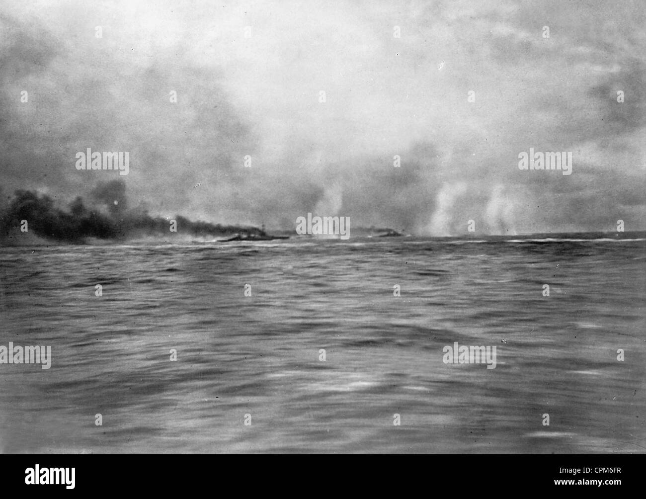 German battleships during the battle at Dogger Bank, 1915 Stock Photo ...