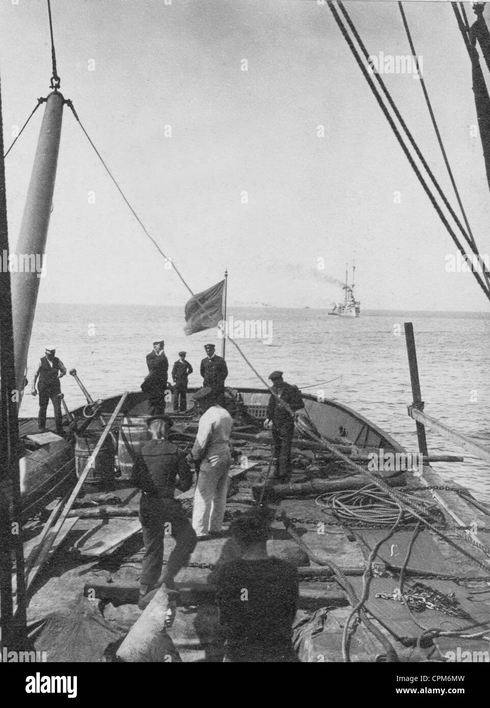 German soldiers on board a captured ship, 1915 Stock Photo - Alamy