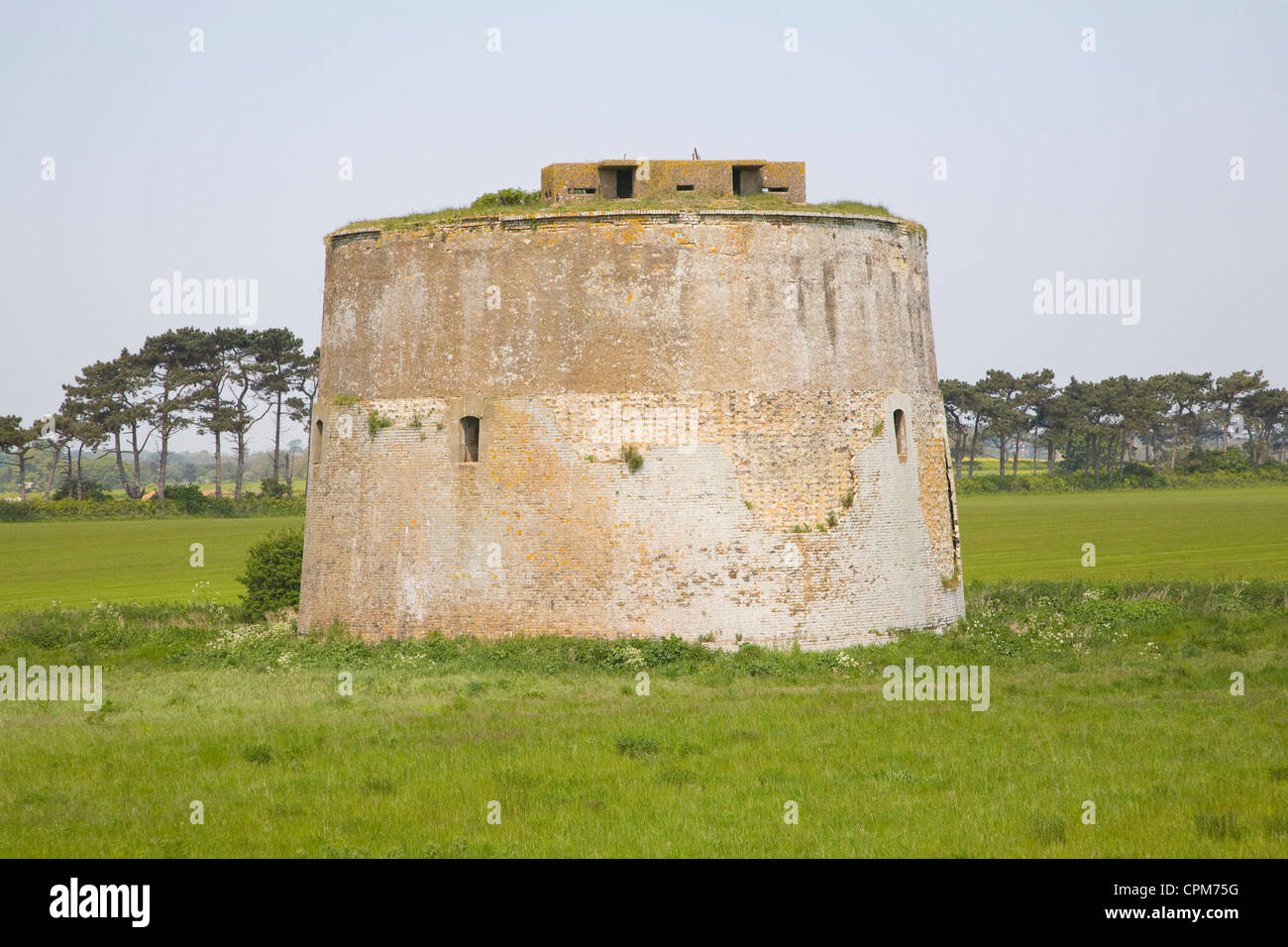 Derelict martello tower Alderton, Suffolk, England Stock Photo - Alamy