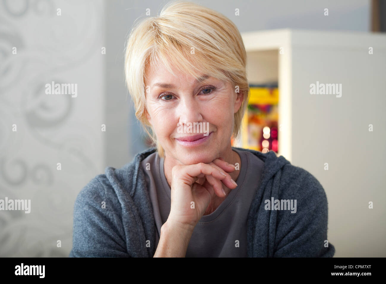 PORTRAIT OF -65 YR-OLD WOMAN Stock Photo - Alamy