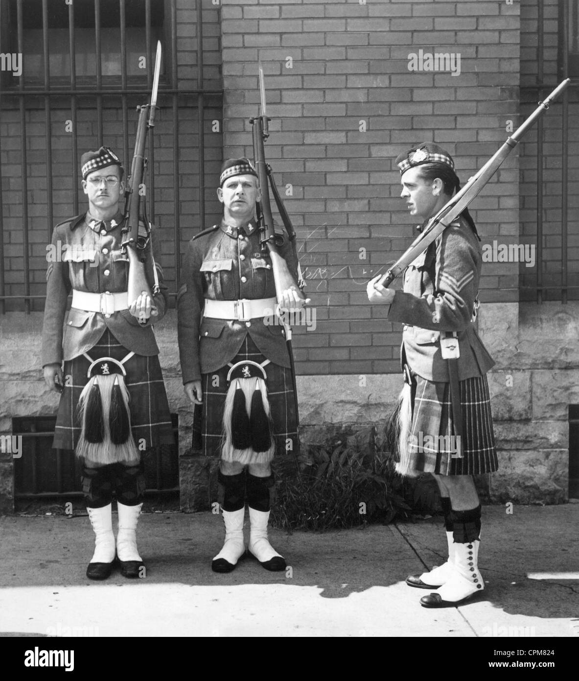 Canadian soldiers on guard duty in Ontario, Canada, 1939 Stock Photo ...