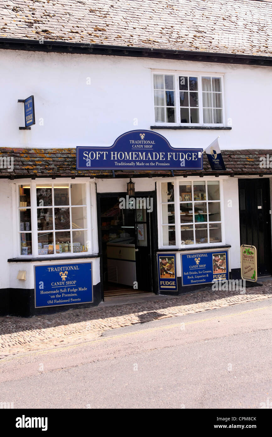 The Dunster Homemade Fudge shop Somerset, Exmoor Stock Photo - Alamy