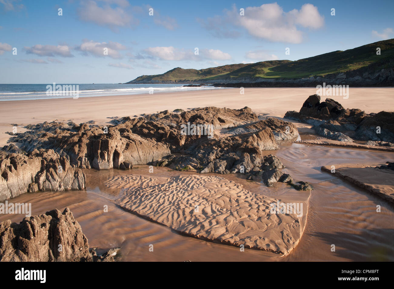 Dawn, Woolacombe Bay, Devon Stock Photo - Alamy