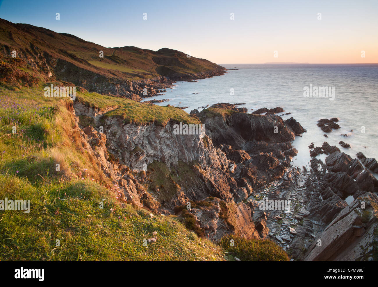Evening, Mortehoe head, Devon Stock Photo - Alamy