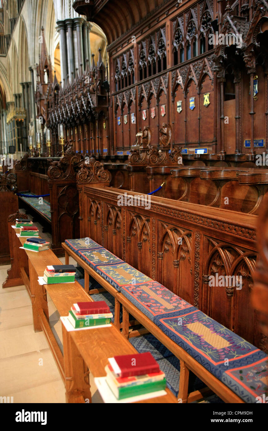 Choir Stalls in Quire of Salisbury Cathedral Wiltshire Stock Photo - Alamy