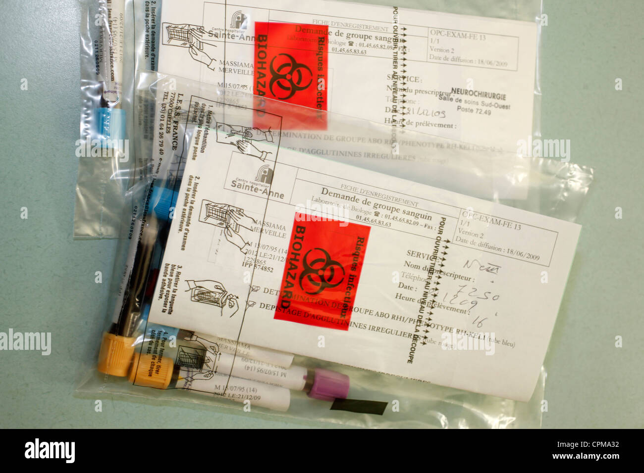 Biohazard specimen bag hi-res stock photography and images - Alamy