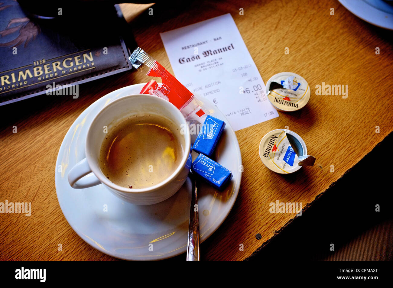 A Coffee break in a cafe Stock Photo - Alamy