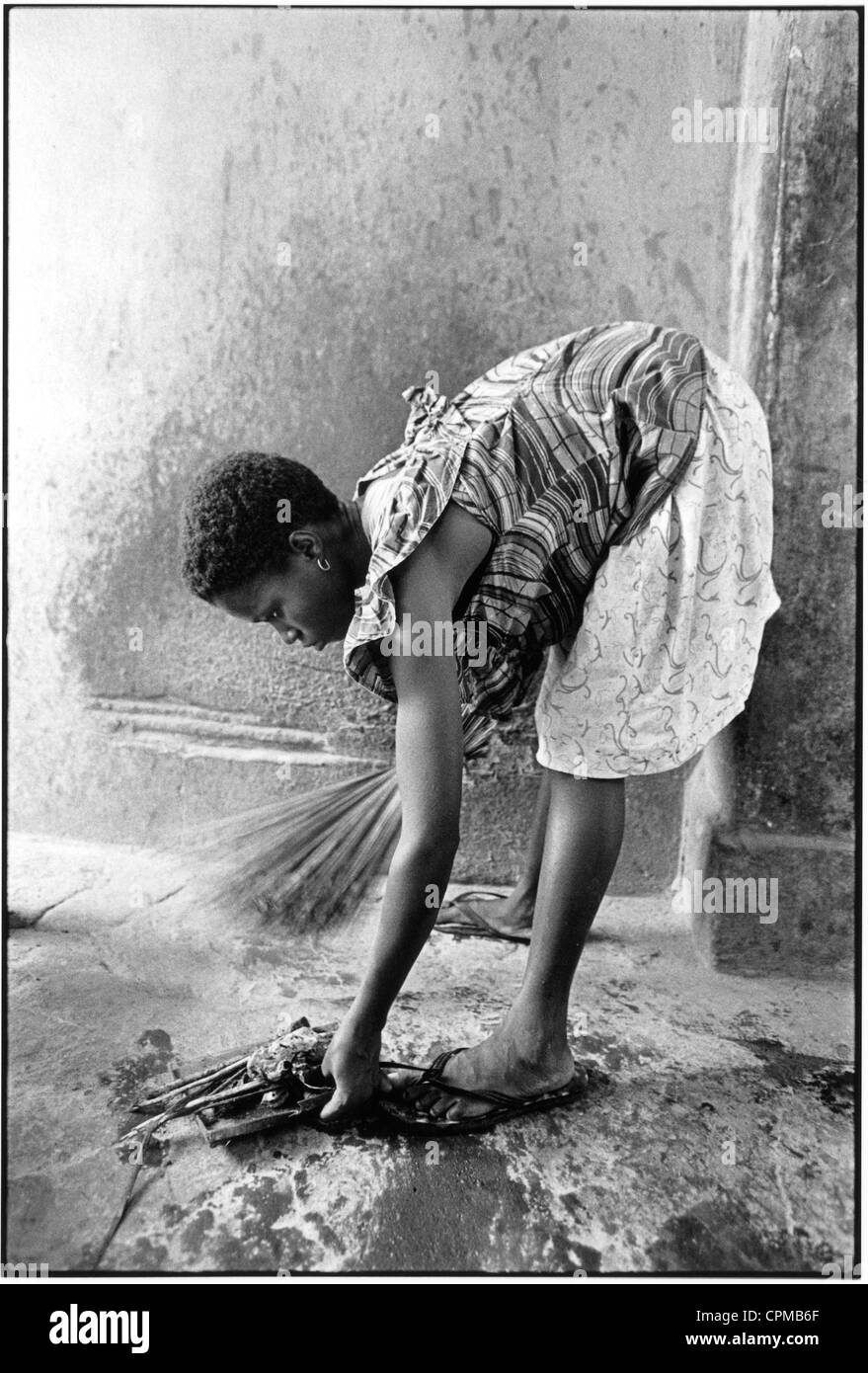 Africa african child girl lome togo west africa Black and White Stock ...
