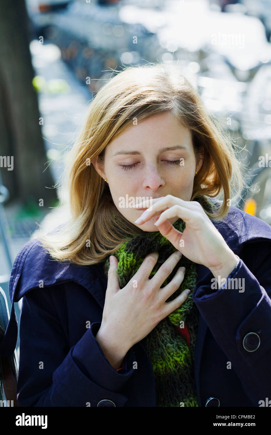 Old lady coughing hi-res stock photography and images - Alamy