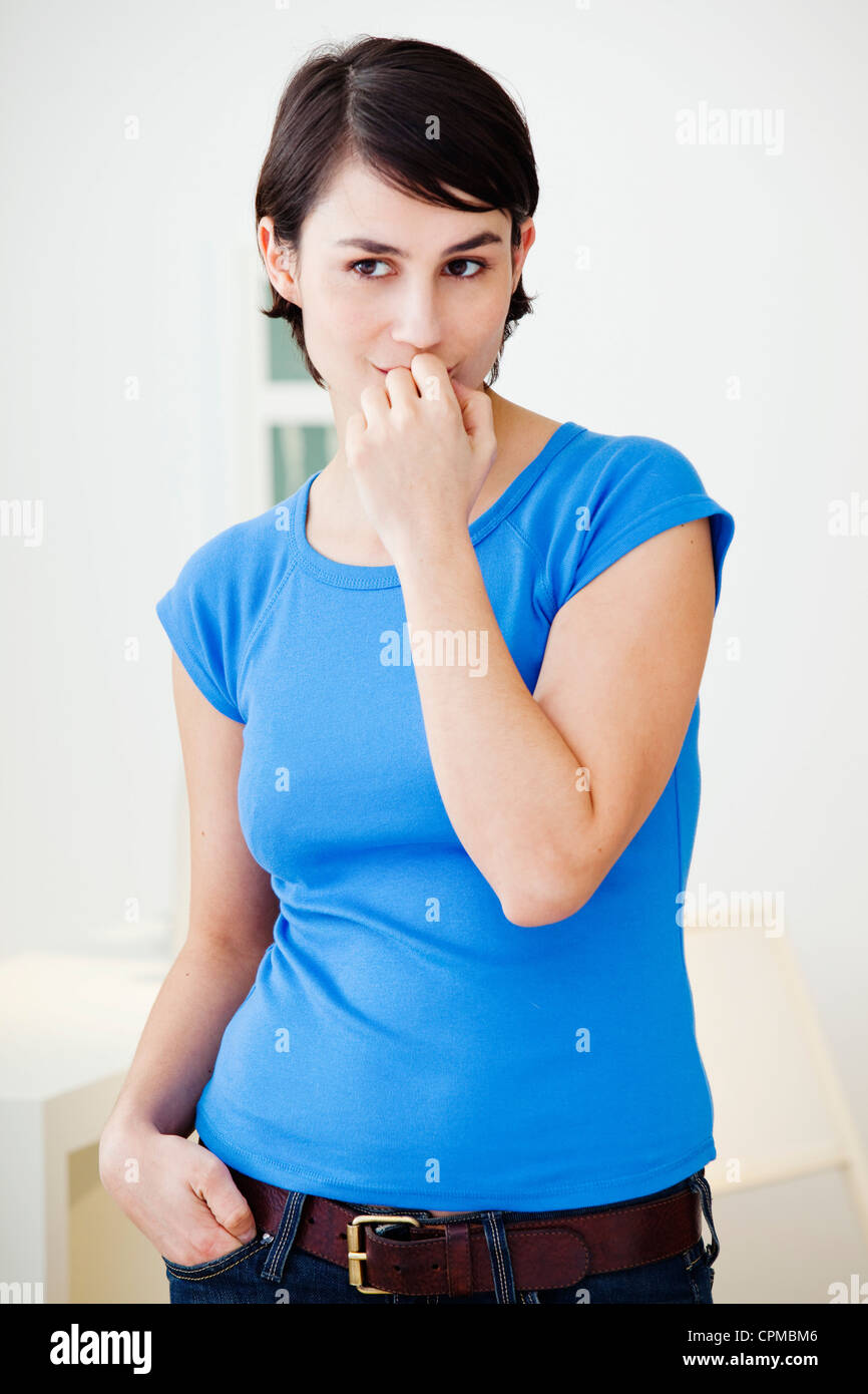 TIMID WOMEN Stock Photo - Alamy