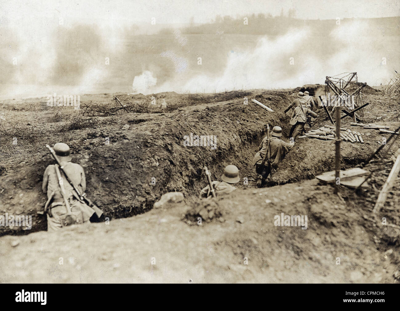 German soldiers during the Battle of Champagne, 1917 Stock Photo - Alamy