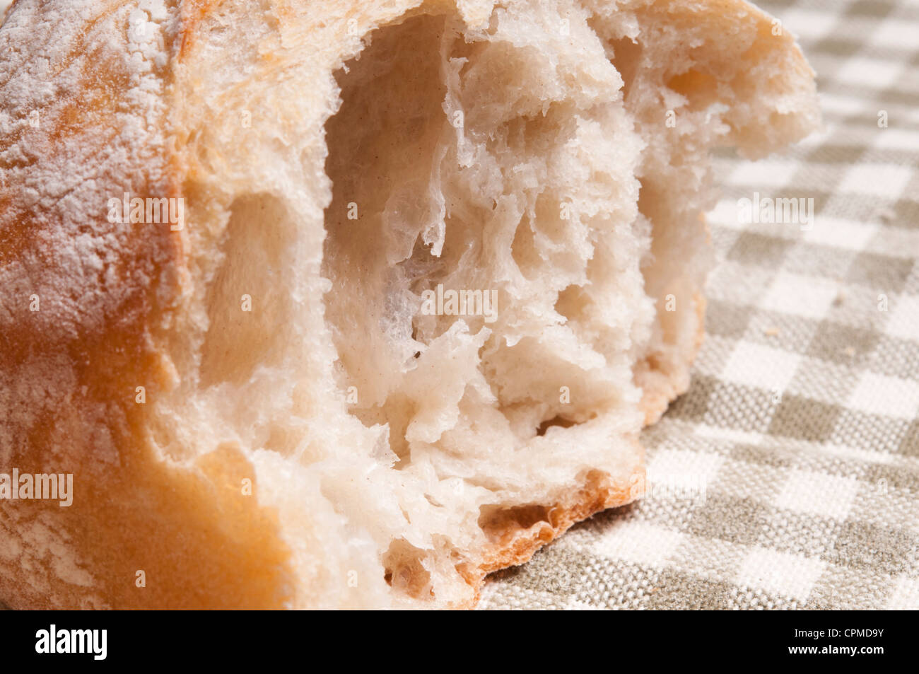 loaf of bread cut in half Stock Photo - Alamy
