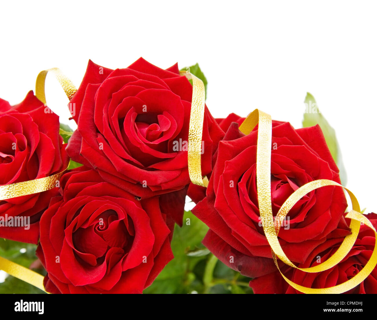 Beautiful roses red ribbons hi-res stock photography and images - Alamy