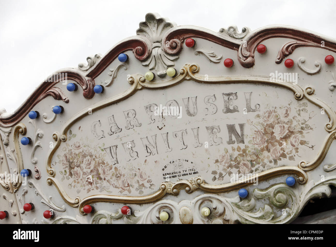 Carousel Venitien in Ouchy Harbor on the edge of Lake Geneva from in ...