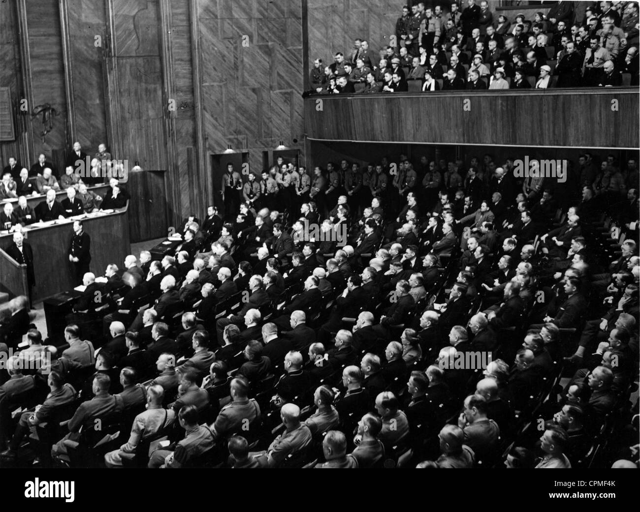 The auditorium of the representatives during a session of the Reichstag ...