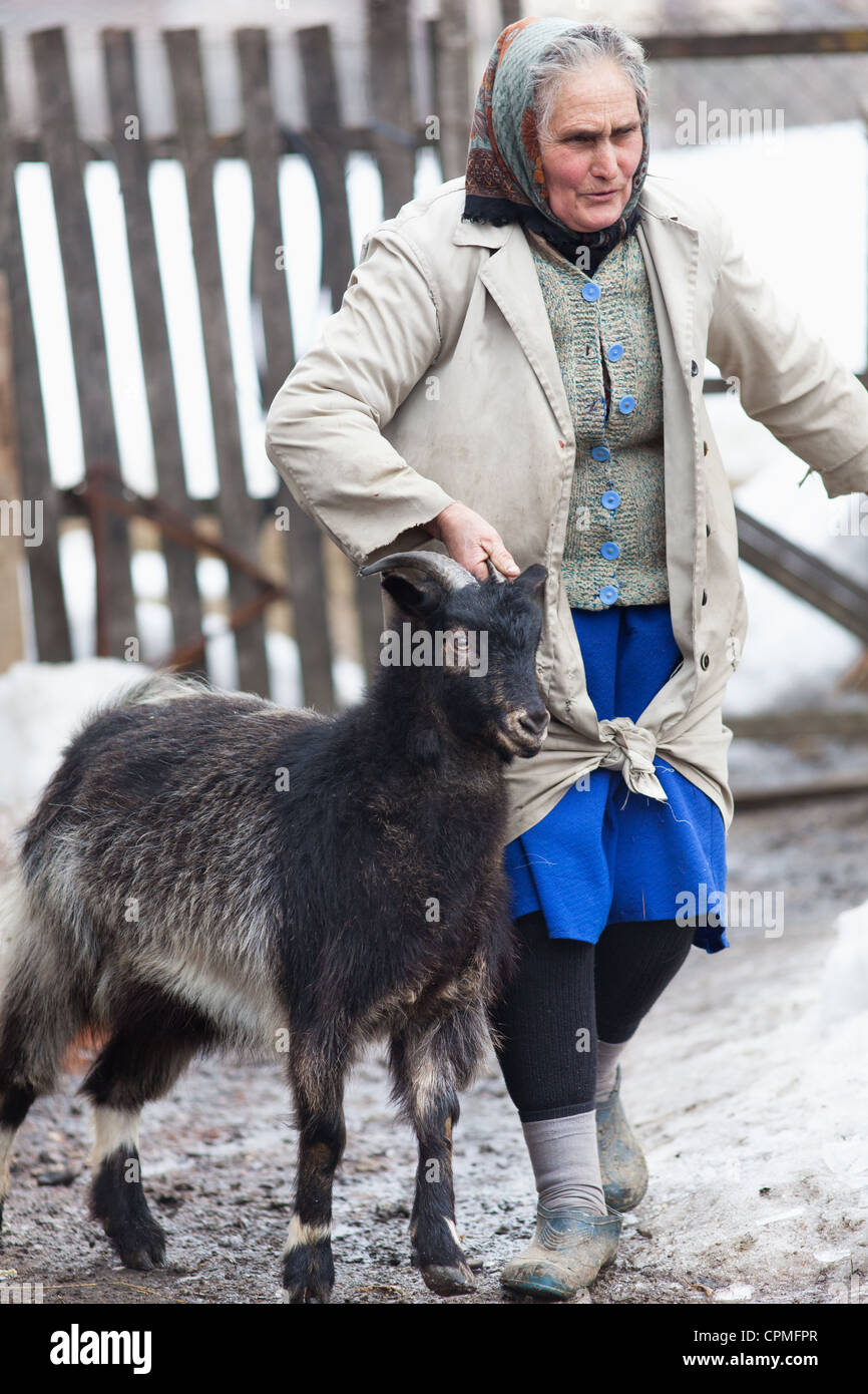 Peasant woman and goat High Resolution Stock Photography and Images - Alamy