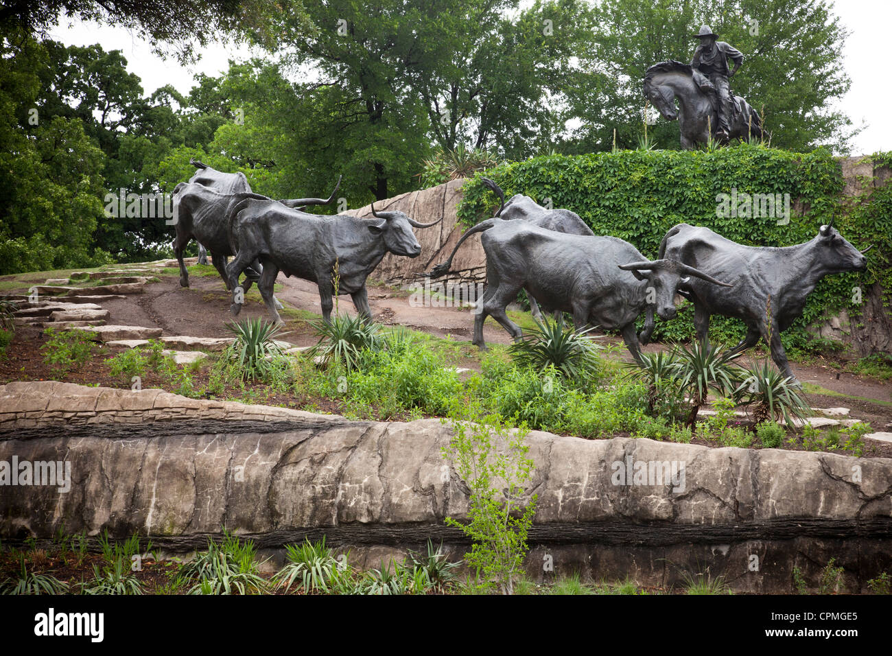 Cattle drive sculptures. Pioneer Plaza, Dallas, Texas Stock Photo - Alamy