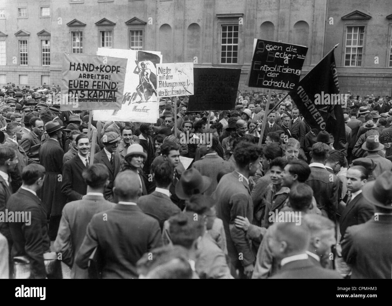 Demonstrate protest banner Black and White Stock Photos & Images - Alamy