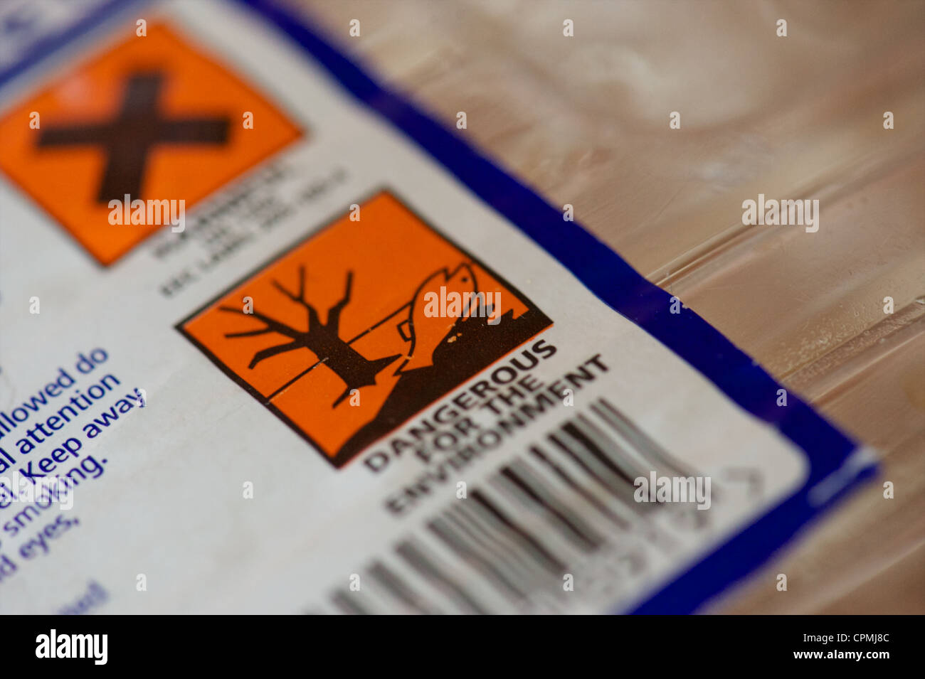 White Spirit Warning label Stock Photo - Alamy