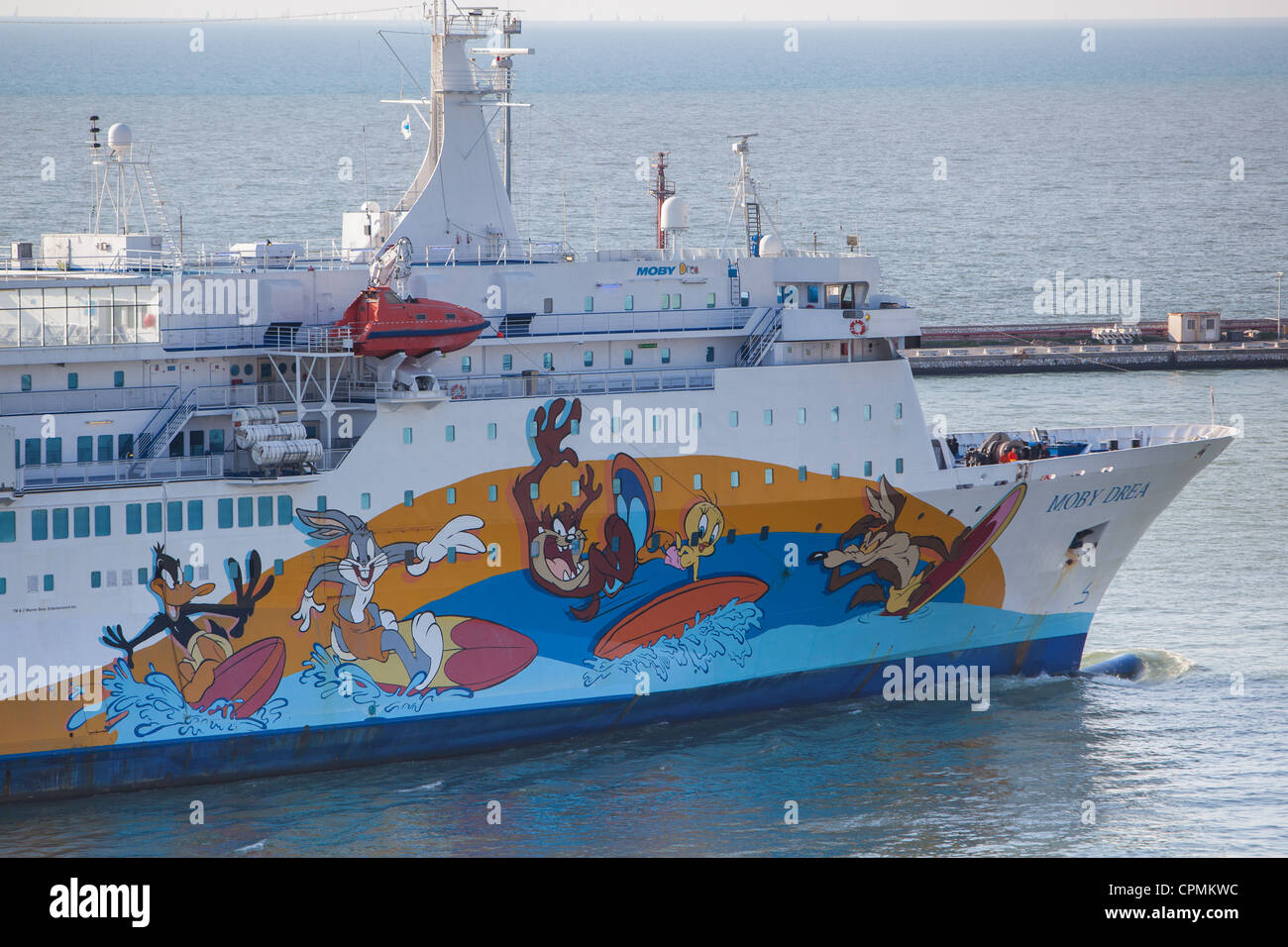 Cartoon characters mural painted on ferry sailing from Livorno Italy ...