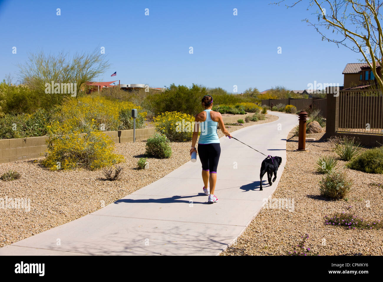 Pedestrian path, Fireside at Desert Ridge, N. Scottsdale, AZ, USA Stock ...