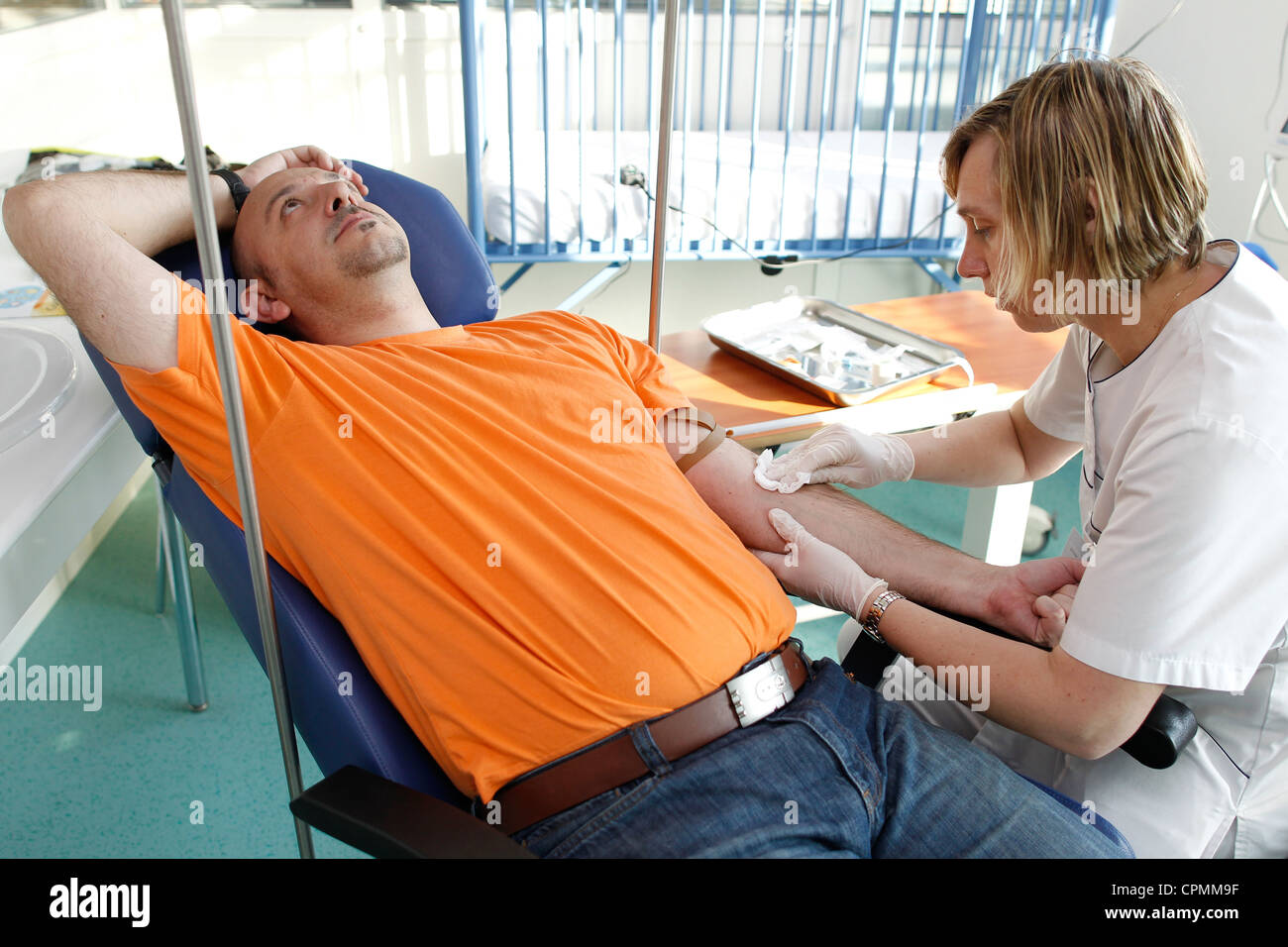 BLOOD SPECIMEN IN A MAN Stock Photo - Alamy