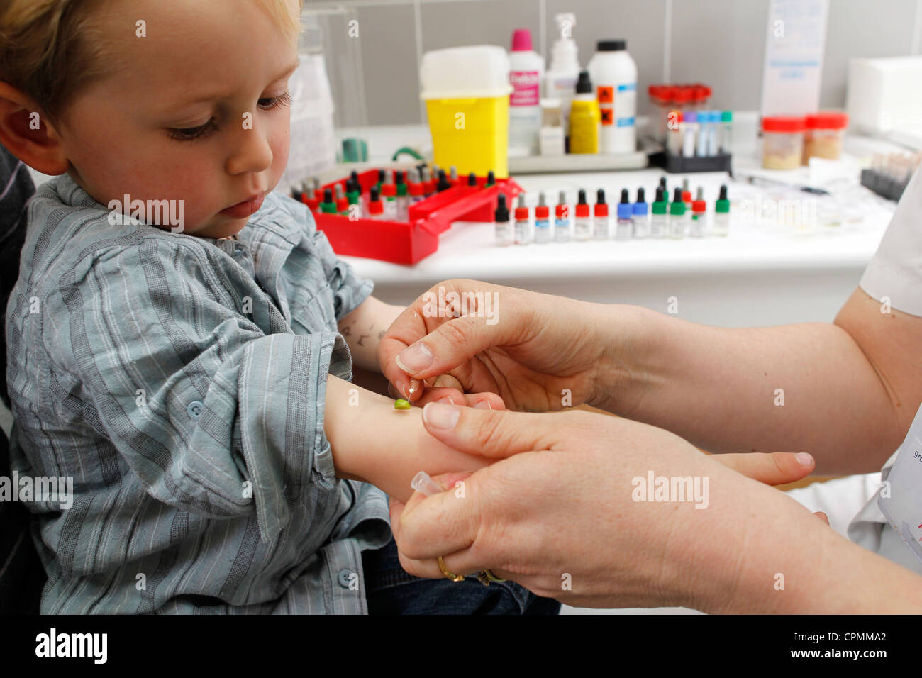 ALLERGY TEST, CHILD Stock Photo - Alamy